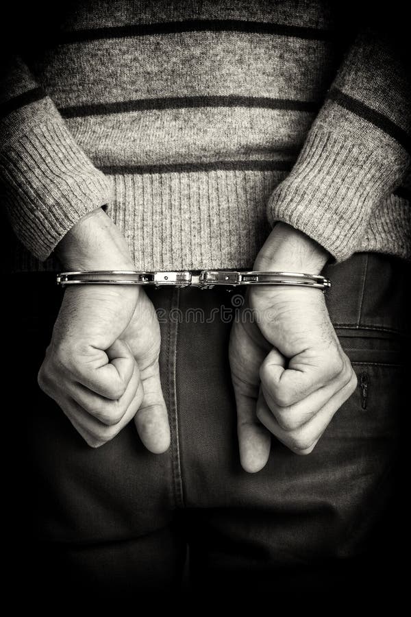 Handcuffed Person From The Back Stock Photo - Image of arrested, crime ...