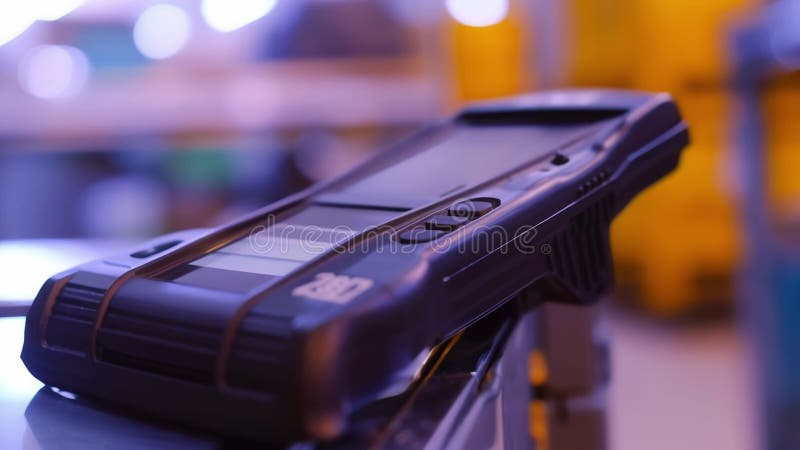 A Closeup of a Handheld Device with a Barcode Scanner Demonstrating the ...