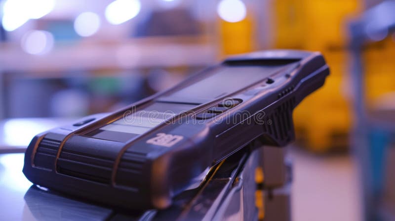 A Closeup of a Handheld Device with a Barcode Scanner Demonstrating the ...