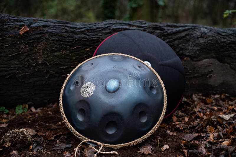 Closeup of a Handpan Music Instrument in a Forest Stock Photo - Image ...