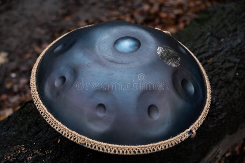 Closeup of a Handpan Music Instrument in a Forest Stock Photo - Image ...