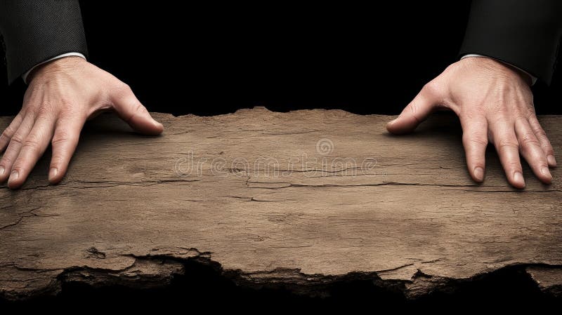 Exploring the Textures of Wood, a Closeup of Hands on Natural Wooden ...