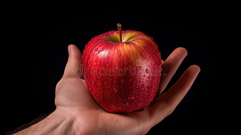 Closeup of Hands Holding an Apple AI Generated Stock Illustration ...