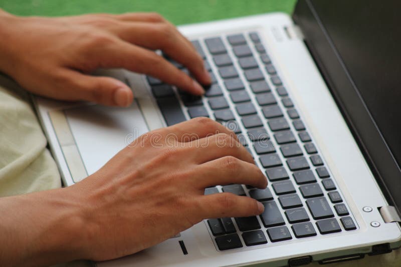 Closeup Hands on Laptop Keyboard Typing Stock Image - Image of keyboard ...