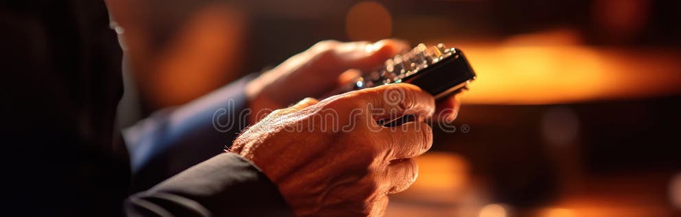 Closeup of Hands Learning To Play Harmonica with Proper Finger ...