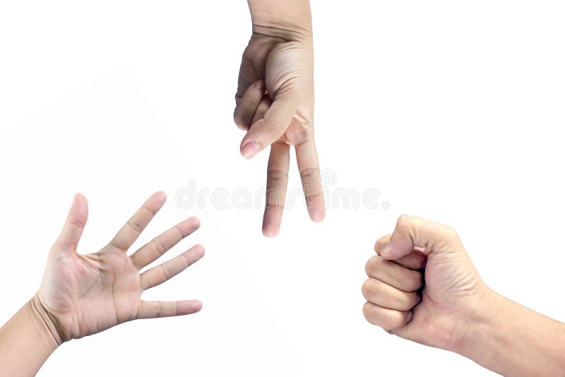 Closeup of Hands Making Sign Game, Rock, Paper, Scissors Stock Photo ...