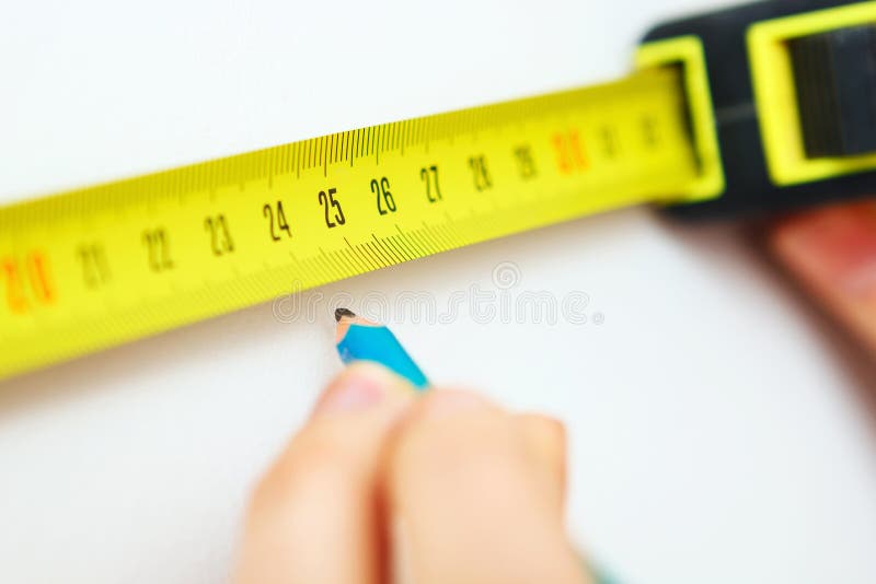 Closeup of hands with Measuring, Closeup of hands with Measuring tape and