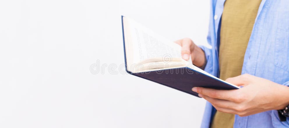 Closeup of Hands with Open Book Stock Image - Image of reading ...