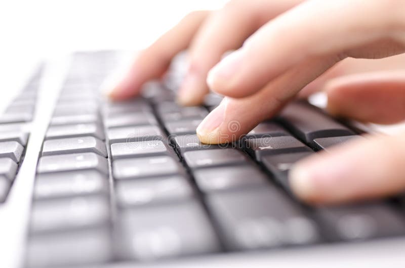 Closeup of Hands Typing on Computer Keyboard Stock Photo - Image of ...