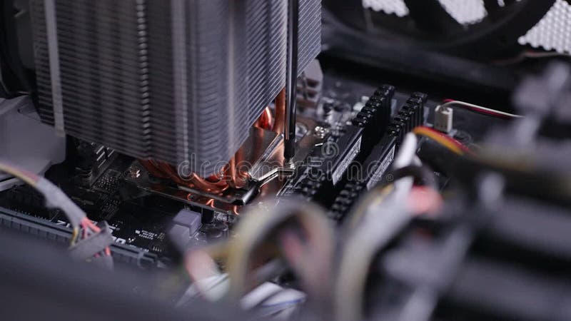 Closeup Hands of Unrecognizable Technician Using Screwdriver To Fix PC ...