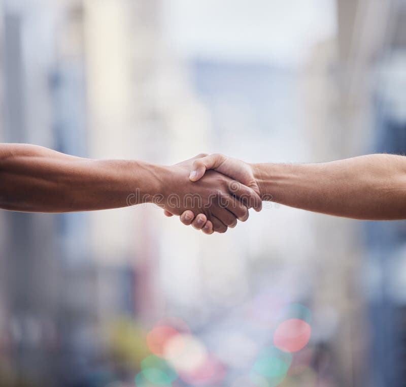 Closeup, Handshake and People Meeting Outdoor for Introduction ... Closeup, Handshake and People Meeting Outdoor for Introduction ...