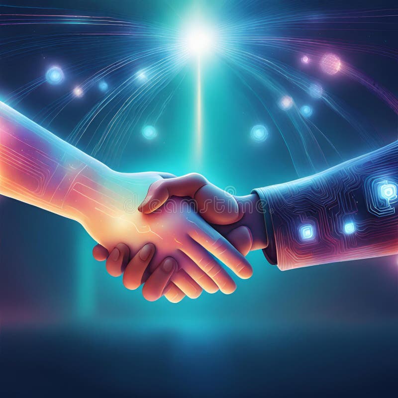 Closeup of a Handshake between Two Humans in Aerospace Generative AI ...