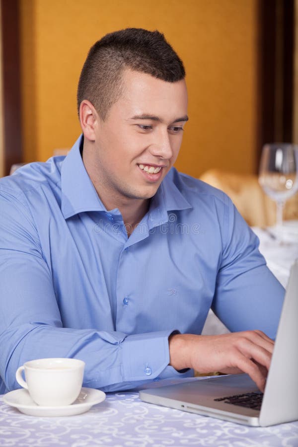 Portrait Of Male Singer Wearing Blue Hat. Stock Image - Image of ...