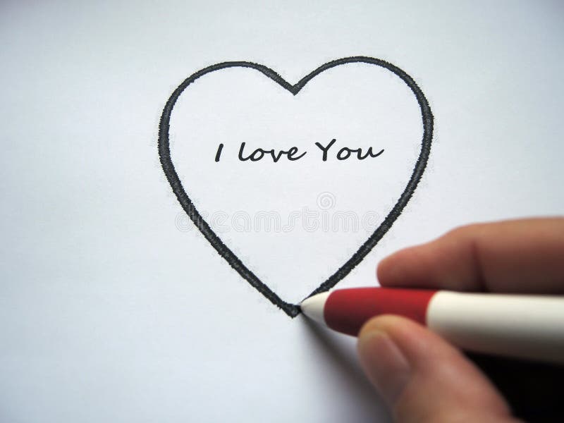 Closeup of a Handwriting Message I Love You Stock Photo - Image of ...