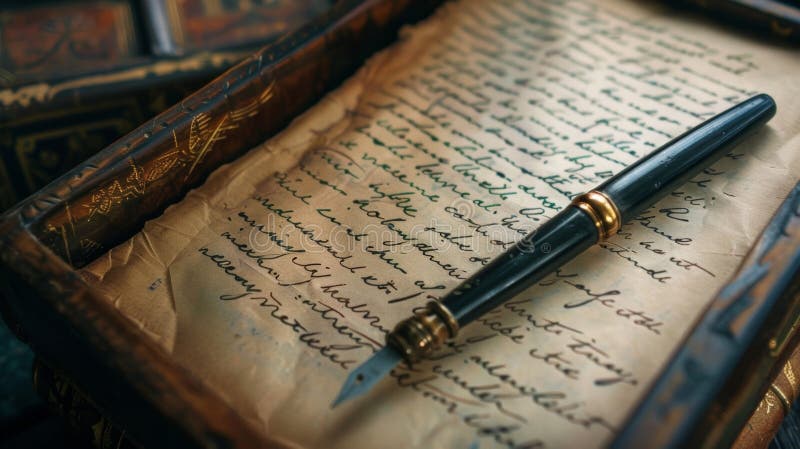 A Closeup of a Handwritten Note P in a Memory Box Highlighting the ...