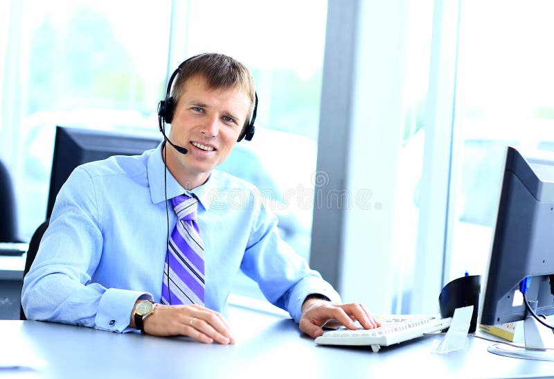Busy telephone operator stock photo. Image of communication - 4338800
