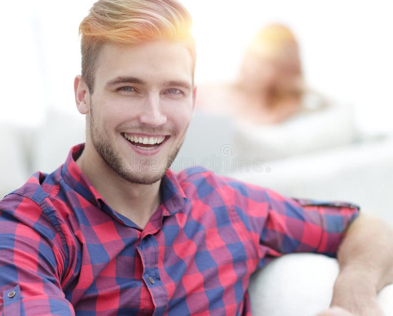 Closeup of Happy Young Man Showing Forward, Stock Photo - Image of ...