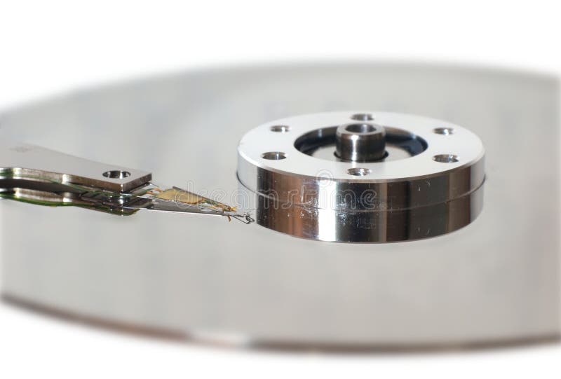 Closeup of Hard Disk Head stock photo. Image of shiny - 19281922