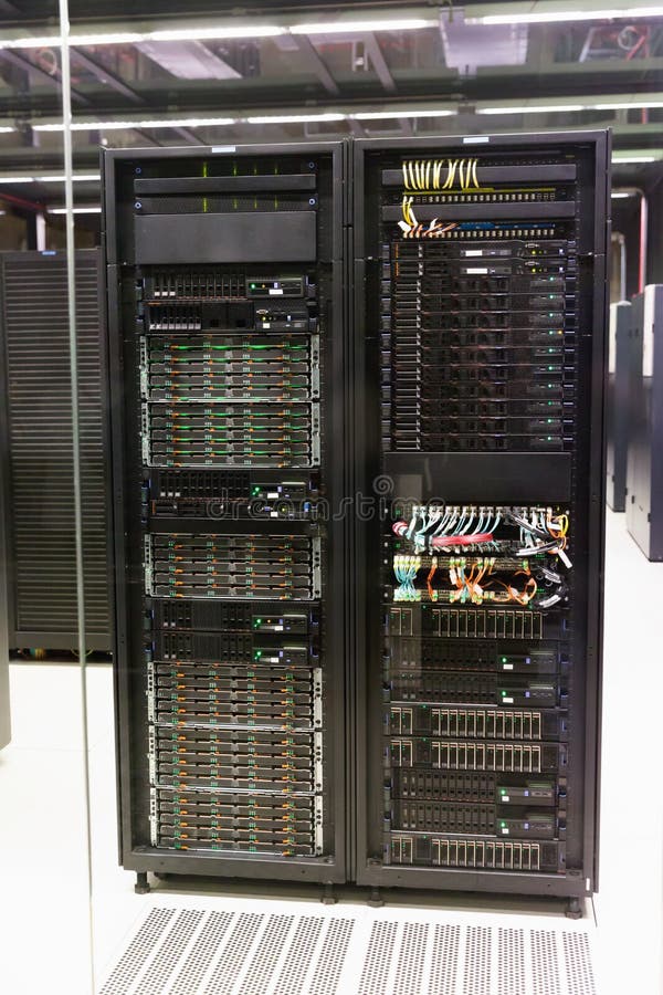 Closeup of Hardware of Data Center Stock Image - Image of device ...