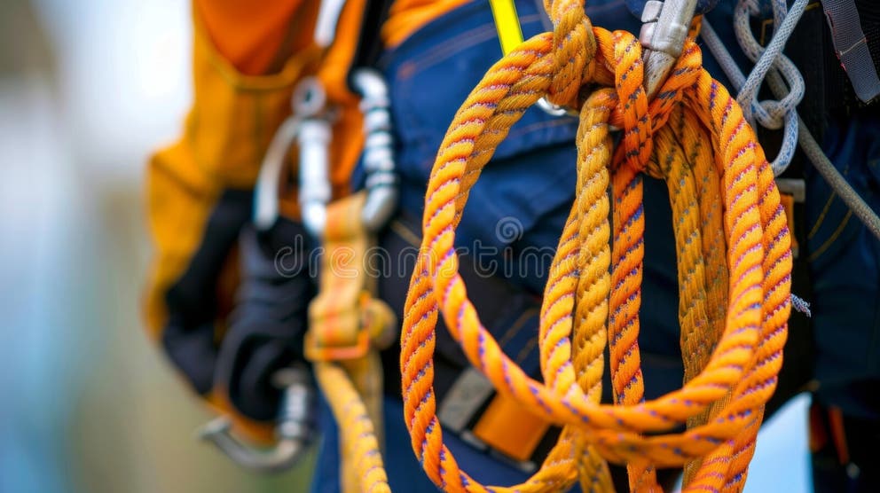 A Closeup of a Harness and Rope System Designed To Protect Workers from ...