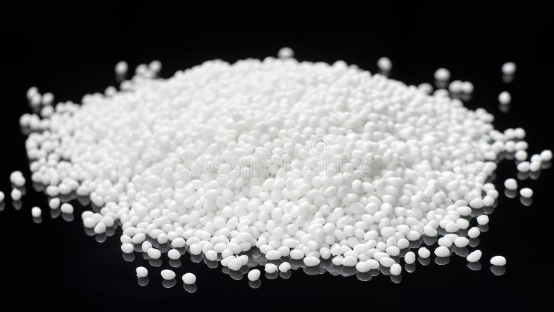 Closeup Heap of White Granules of Plastic Polymer Stock Photo - Image ...