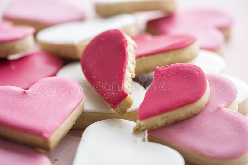 Closeup of Heart Cookies Cracker Stock Photo - Image of closeup ...