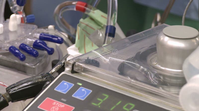 Heart Lung Machine Top View on Roller Pump of Heart Lung Machine during ...
