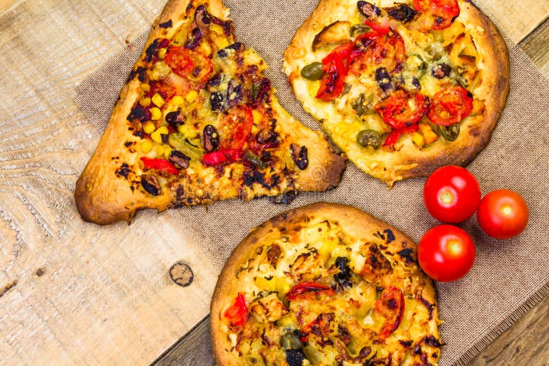 Closeup Heavily Toasted Slices Pizza Stock Photo - Image of cooked ...