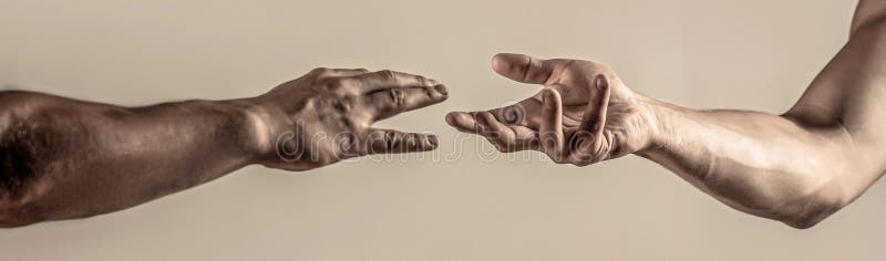 Closeup Help Hand. Helping Hand Concept, Support. Friendly Handshake ...