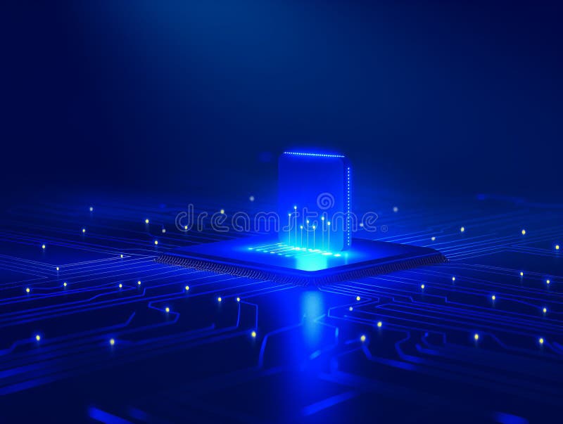 Closeup of High-tech Computer Chipset Stock Illustration - Illustration ...