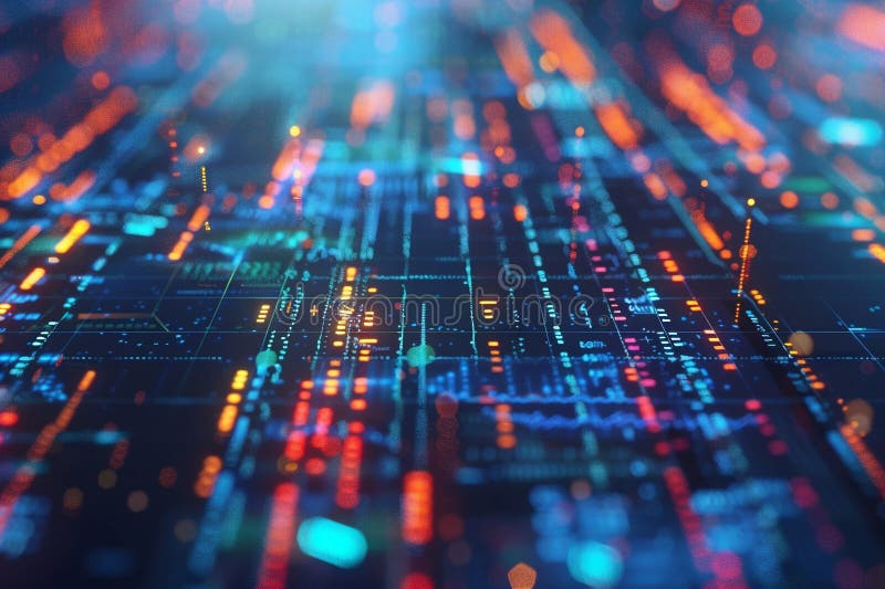 Closeup on a High Tech Digital Ledger Displaying Real Time Global ...