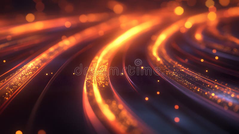 Closeup of a High-tech Fiber Optic Network, Where Data Transmission is ...