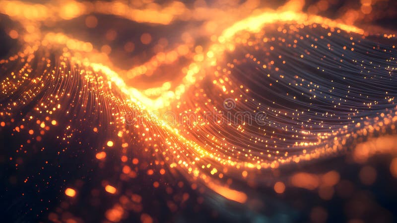 Closeup of a High-tech Fiber Optic Network, Where Data Transmission is ...