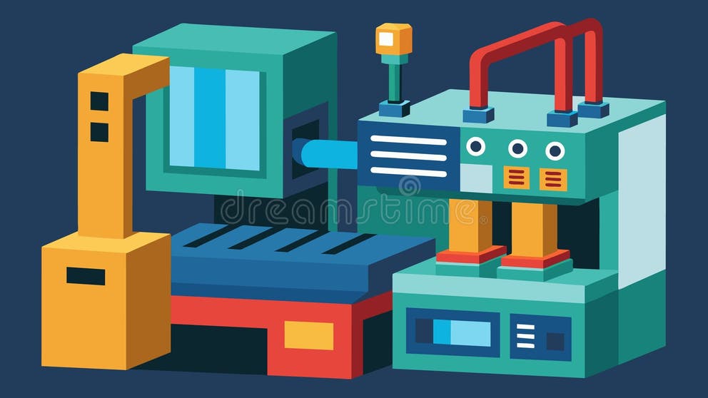 A Closeup of a Highly Specialized Modular Machine in a Microfactory ...