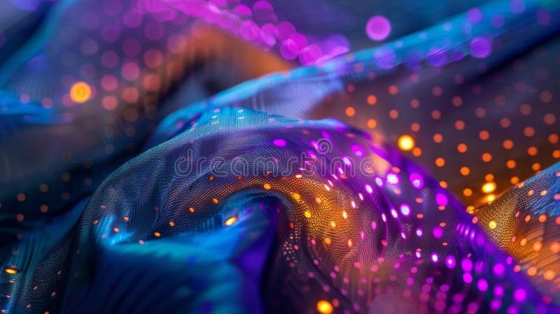 A Closeup of a Hightech Fabric with Embedded LED Lights Showing the ...