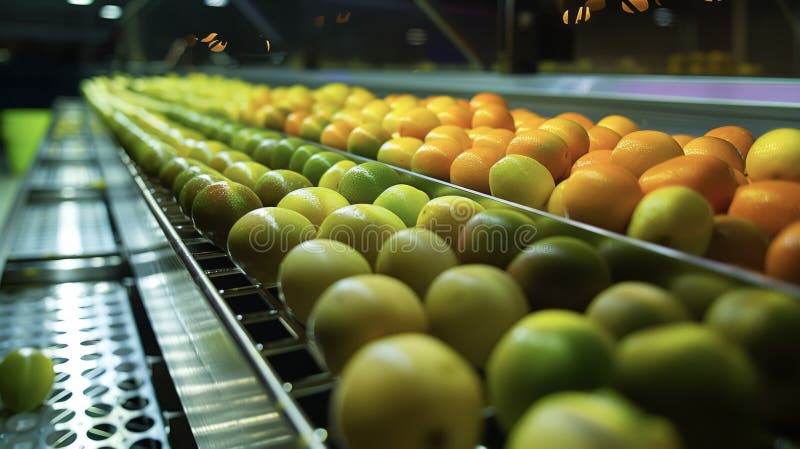A Closeup of a Hightech Fruit Sorting Machine Captures Its Quick and ...