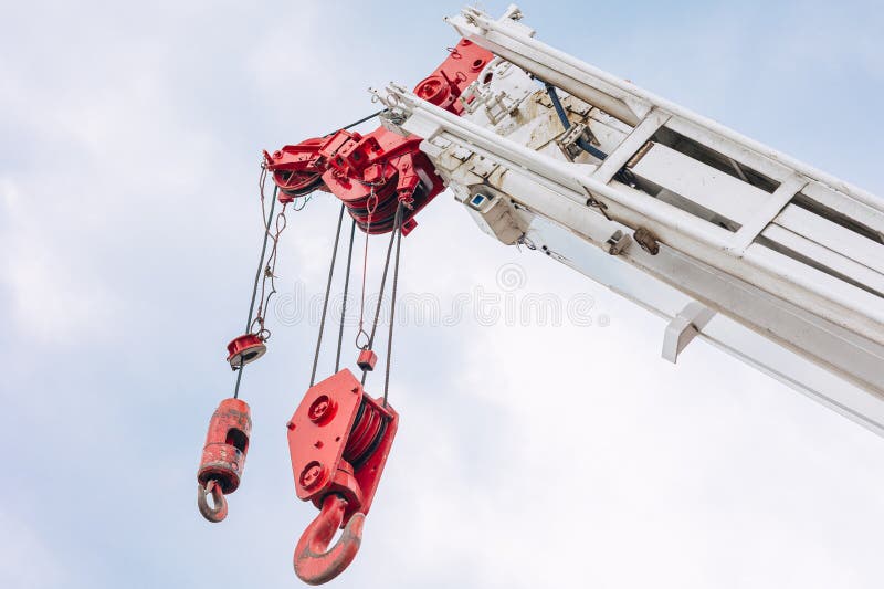 Closeup Hoist Crane Hook Head for Lifting Heavy Duty, Construction ...