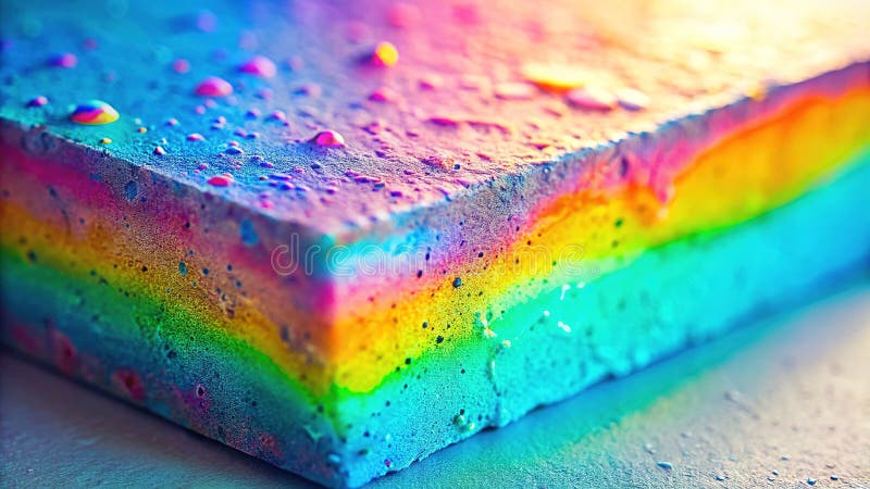 Closeup Holographic Pastel Objects on a Smooth EcoFriendly Concrete ...