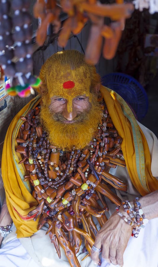 Holy man in India editorial photography. Image of closeup - 104994277