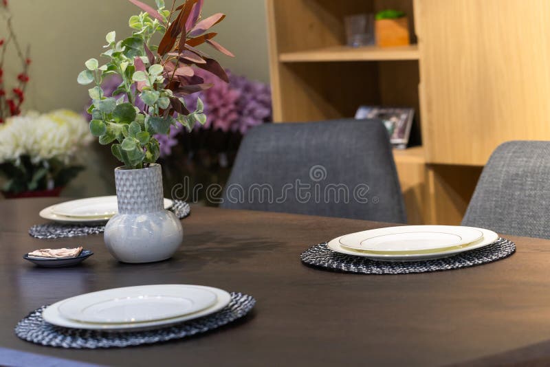 Closeup of Home Table Setting Stock Image - Image of kitchen, cutlery ...