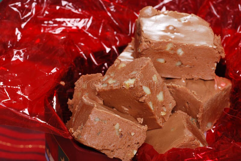 Closeup of Homemade Fudge with Nuts Stock Photo - Image of food, home ...