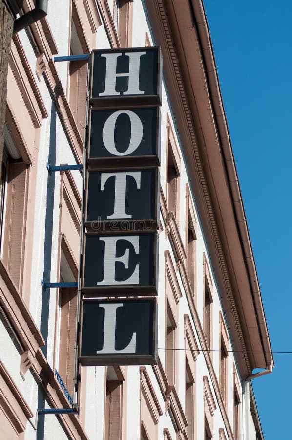 Hotel Signage on Building Facade Stock Photo - Image of luxury, front ...