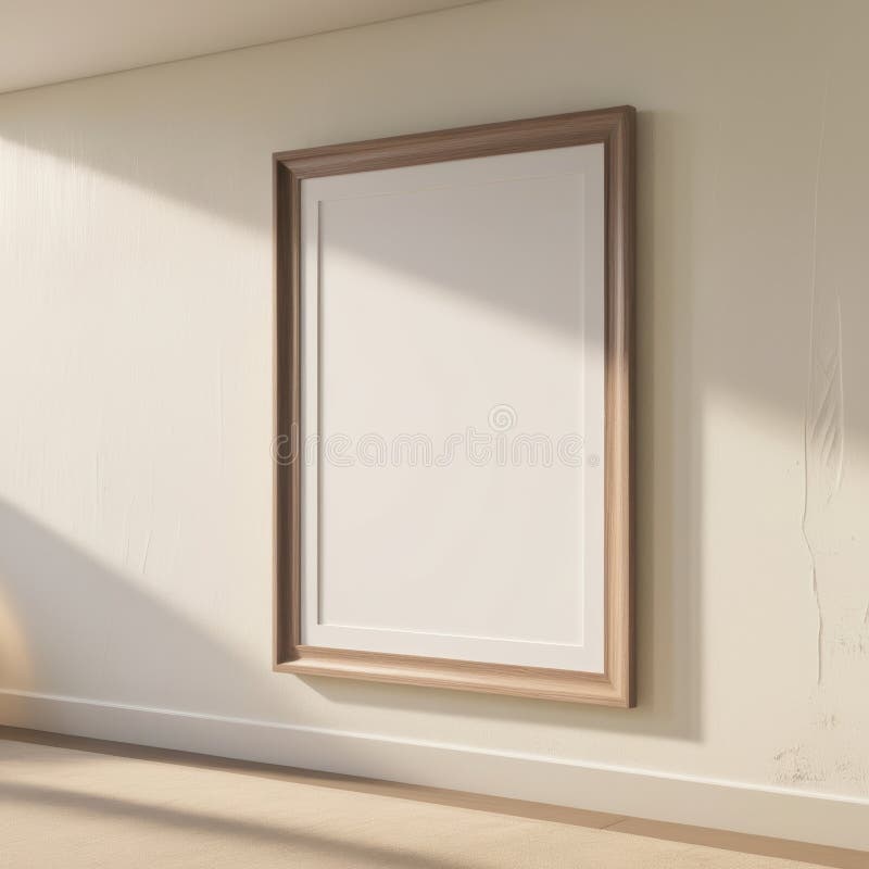 Closeup of a Huge, Empty Portrait Frame on a Blank Wall, Ideal for ...