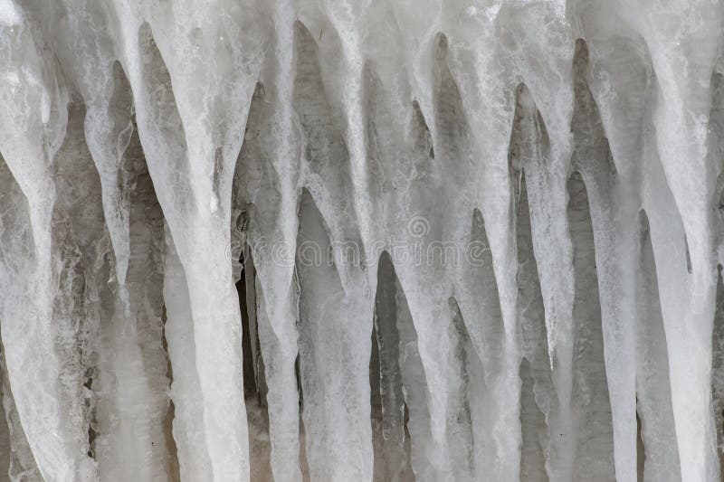 Closeup of Huge Icicles on a Sunny Winter Stock Image - Image of ...