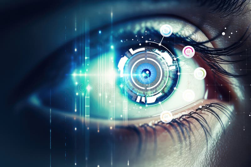 Closeup Human Eye Banner with Ample Copy Space. Highlighting Lasik ...