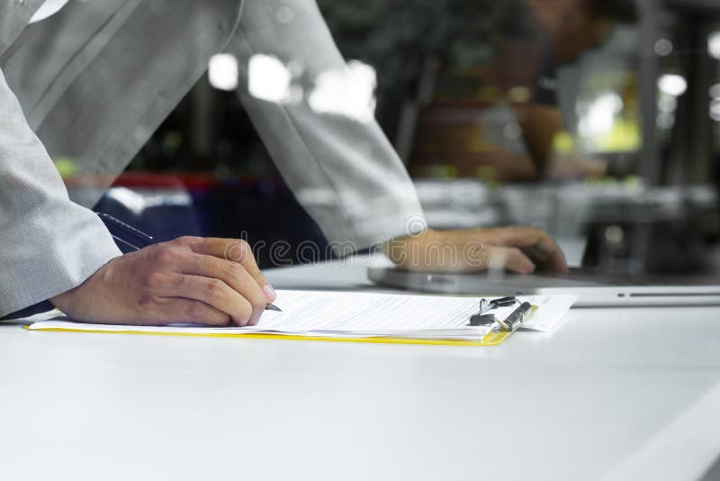 Closeup of Human Hand Writing on a Paper. Stock Image - Image of busy ...