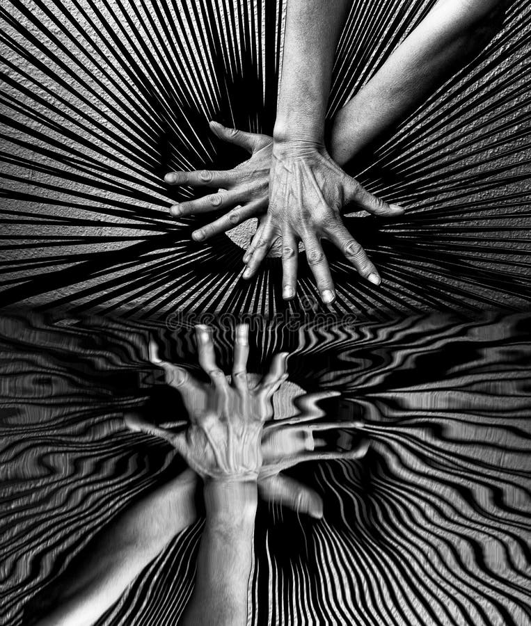 Closeup of Human Hands Reflecting in Water Stock Image - Image of ...