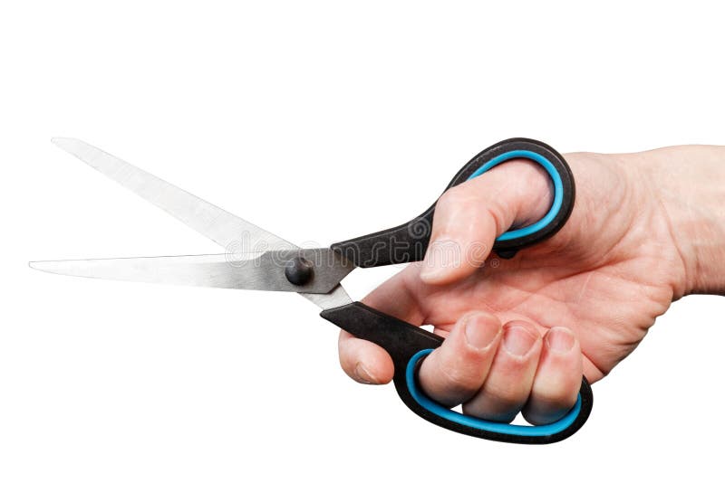 Closeup Humans Hand Holds a Scissors Stock Photo - Image of chrome ...