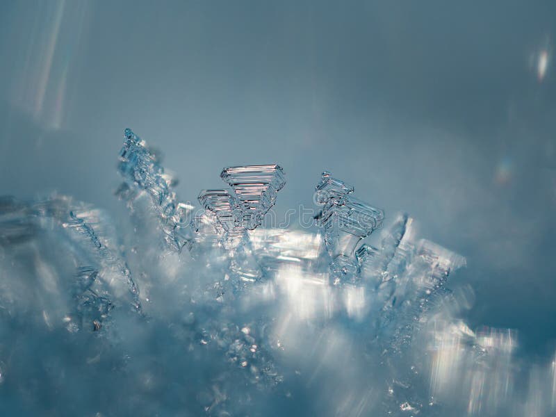 Closeup of Ice Crystals Frozen in Winter Stock Image - Image of ...