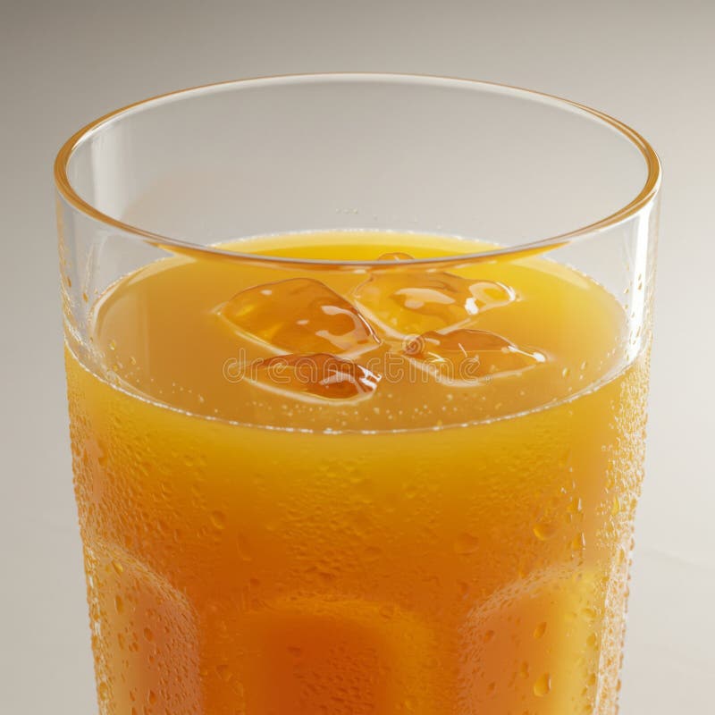 Closeup of Icy Orange Juice in Glass Stock Illustration - Illustration ...